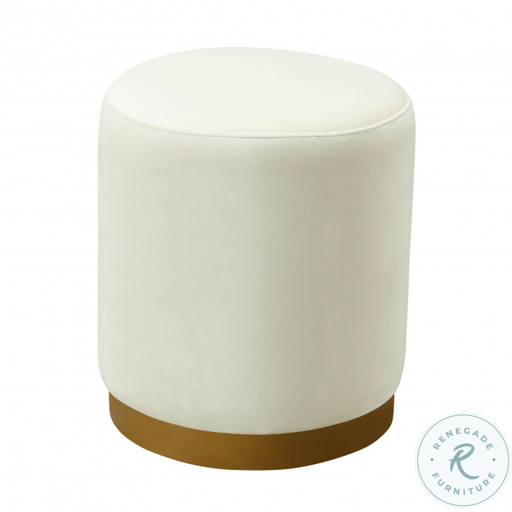 Opal Cream Velvet Ottoman from TOV | Coleman Furniture