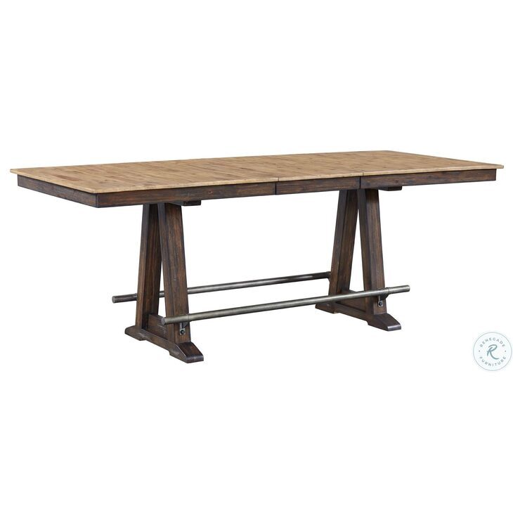 Transitions Driftwood And Sable Extendable Counter Height Dining Table ...