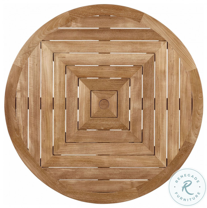 Coastal Living Chesapeake Natural Teak Outdoor 54" Round Dining Table ...