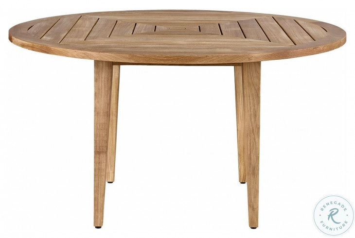 Coastal Living Chesapeake Natural Teak Outdoor 54" Round Dining Table ...