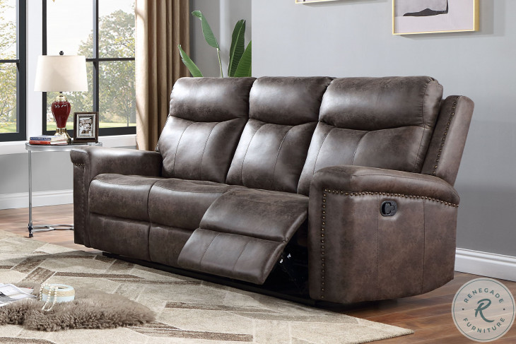 Quade Mocha Dual Reclining Sofa From New Classic | Coleman Furniture