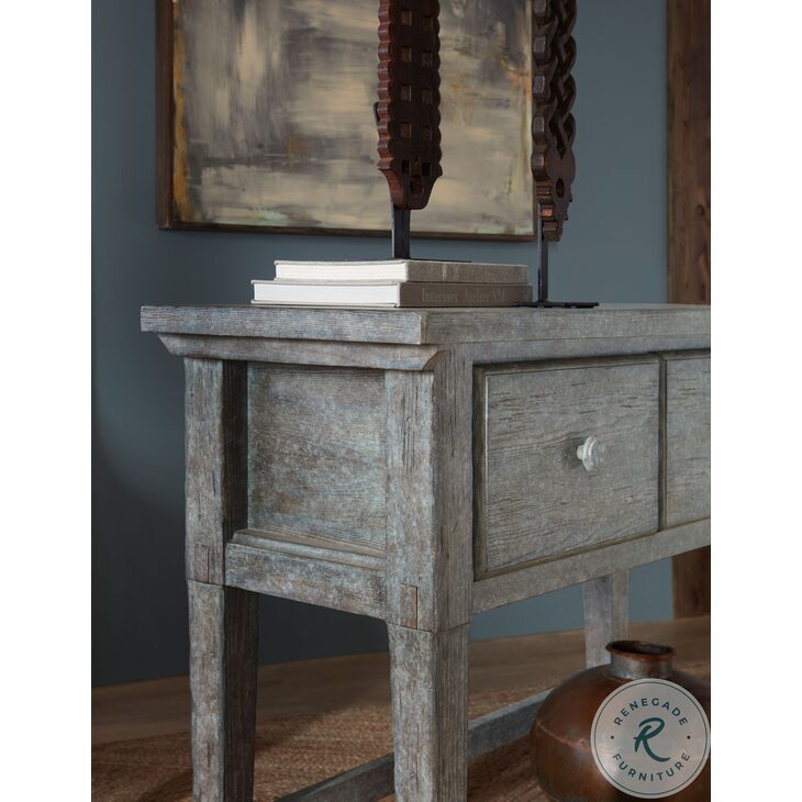 Commerce And Market Distressed Blue Stonewashed Console Table From Hooker | Coleman Furniture