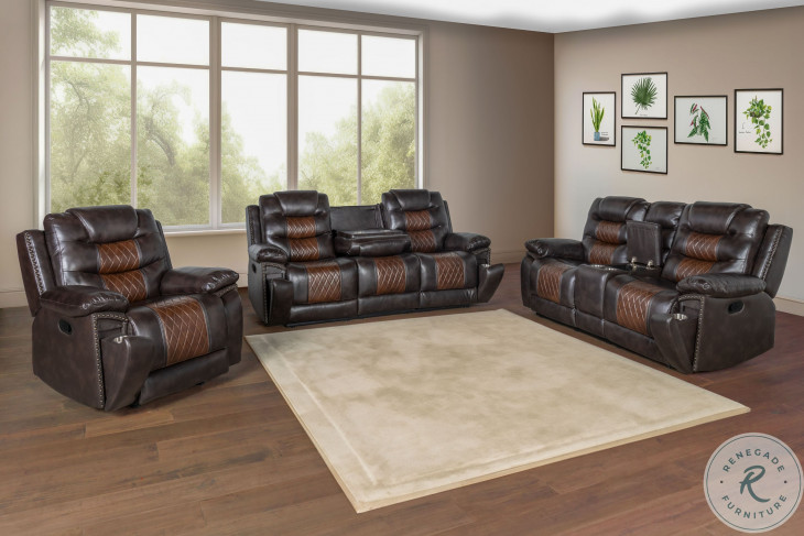 Nikko Brown Dual Reclining Sofa From New Classic | Coleman Furniture