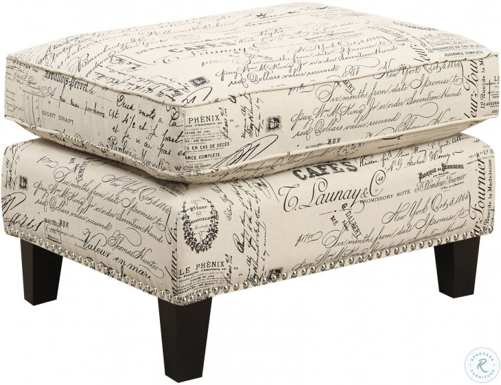 Emery French Script Ottoman from Elements Furniture | Coleman Furniture