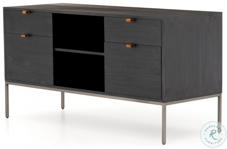 Trey Black Wash Modular Filing Credenza from Four Hands | Coleman Furniture