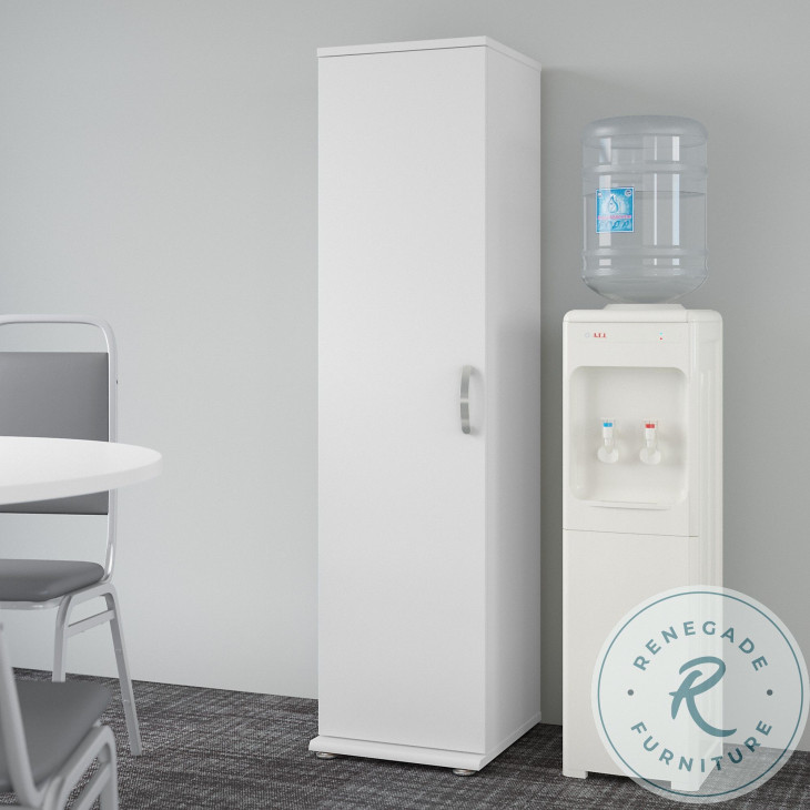 Universal White Tall Narrow Storage Cabinet With Door And Shelves From ...