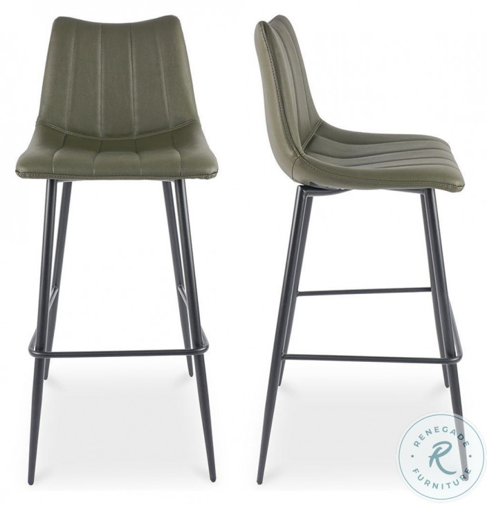 Alibi Dark Green Bar Stool Set of 2 From Moes Home | Coleman Furniture