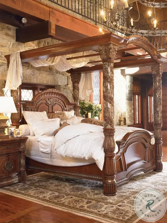 luxury canopy bed set