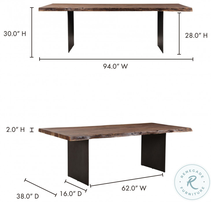 Howell Wood Smoked and Gunmetal Dining Table from Moes Home | Coleman ...