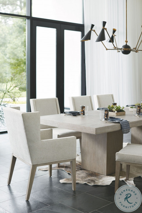 Linea Cerused Greige And Textured Graphite Metal Extendable Rectangular ...