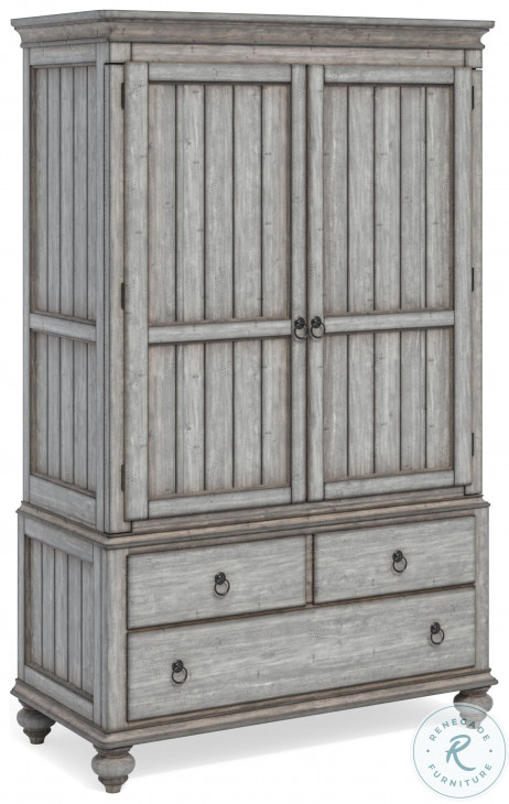 Plymouth Distressed Graywash Armoire From FlexSteel | Home Gallery Stores