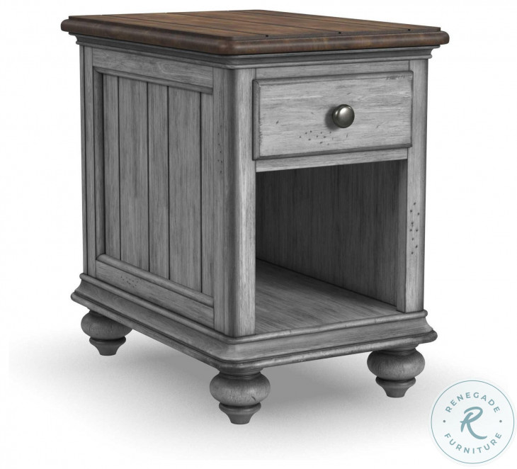 Plymouth Distressed Graywash Chairside Table From FlexSteel | Home ...