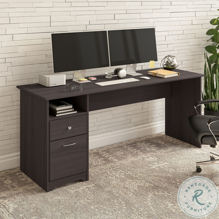 Cabot Heather Gray 72" Computer Desk with Drawers From Bush Furniture ...
