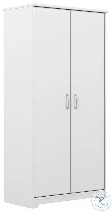 Cabot White Tall Storage Cabinet with Doors From Bush Furniture ...
