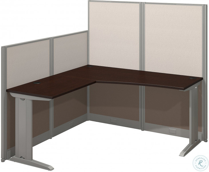 Mocha Cherry L Shaped Cubicle Workstation from Bush Furniture | Coleman ...