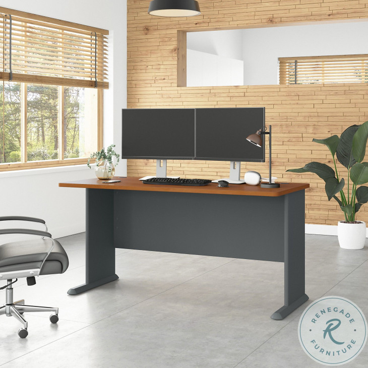 Series A Natural Cherry 60 Inch Desk from Bush (WC57460) | Coleman ...