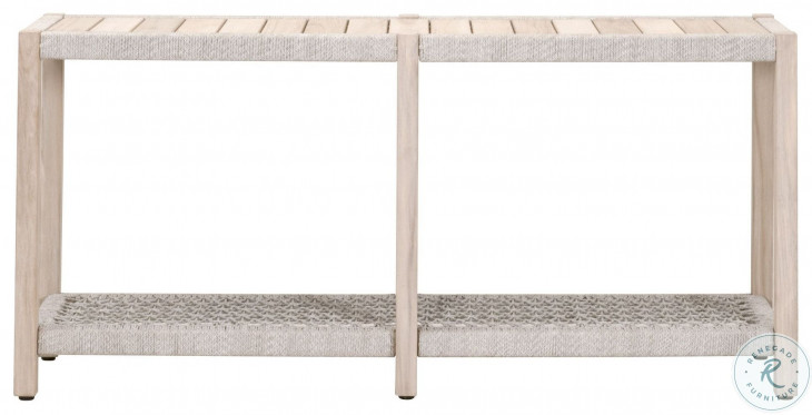 Wrap Taupe White Flat Rope And Gray Teak Outdoor Console Table From ...