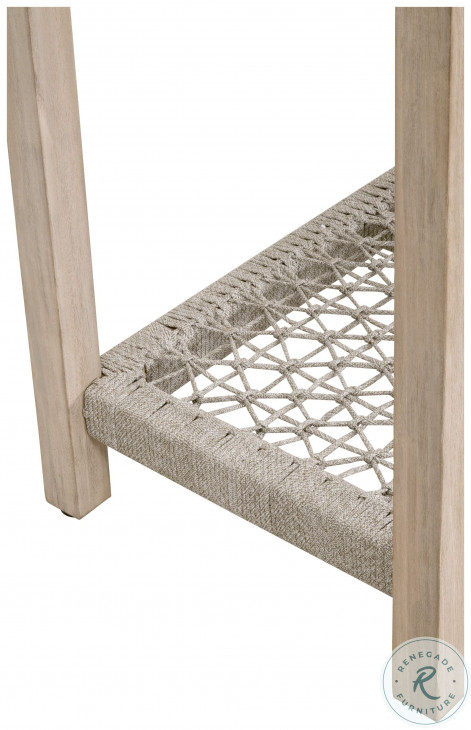 Wrap Taupe White Flat Rope And Gray Teak Outdoor Console Table From ...