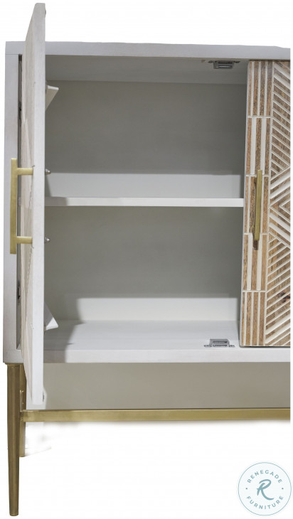 Special Reserve White and Brass Diamond Patterned Accent Chest From ...