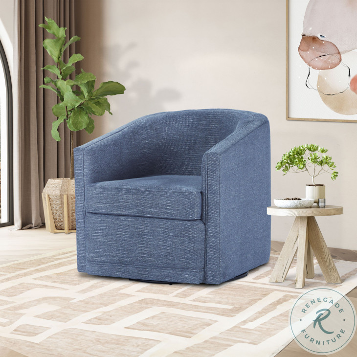 Poppy Blue Swivel Chair From New Classic | Coleman Furniture