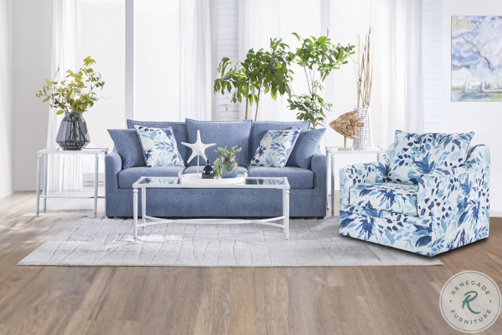 Sylvie Slate Blue Sofa From New Classic | Coleman Furniture