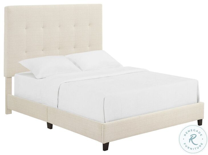 Bridger Beige Tufted Queen Upholstered Platform Bed From Legends ...