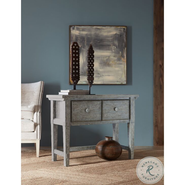 Commerce And Market Distressed Blue Stonewashed Console Table From Hooker | Coleman Furniture