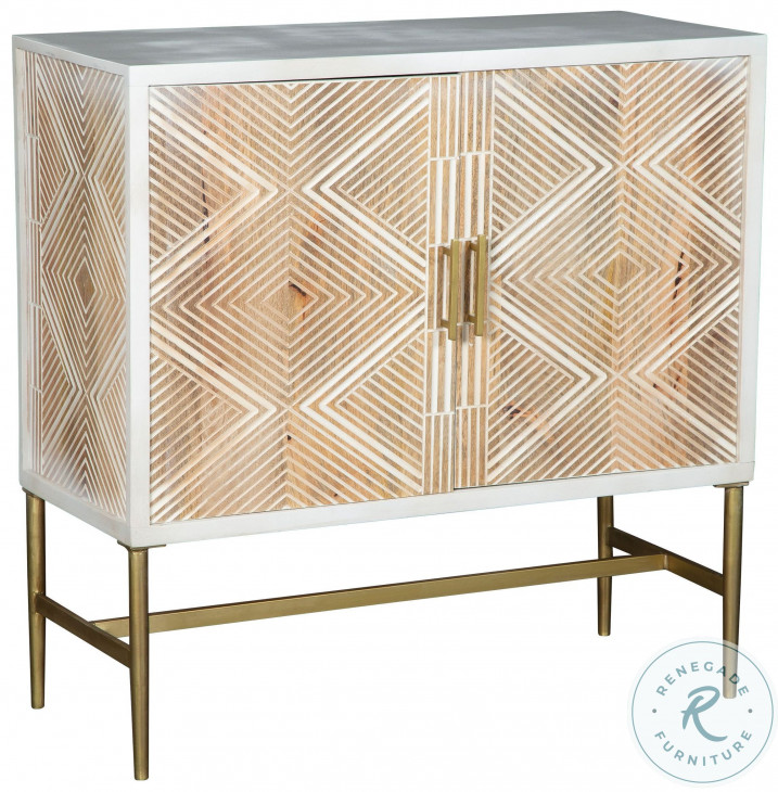 Special Reserve White and Brass Diamond Patterned Accent Chest From ...