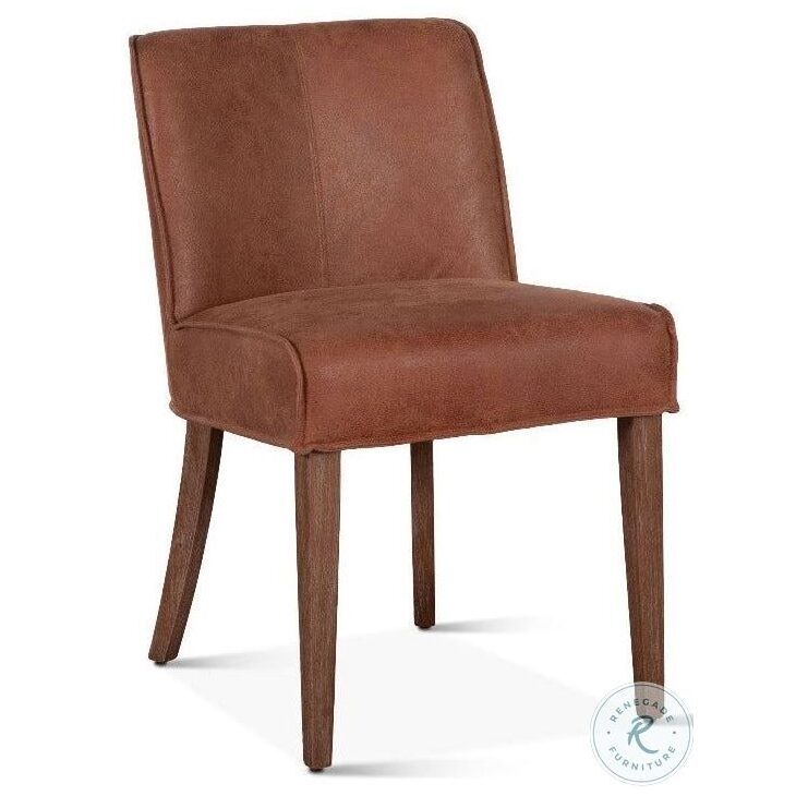 Avery Tan Leather Side Chair with Weathered Oak Legs Set Of 2 From ...