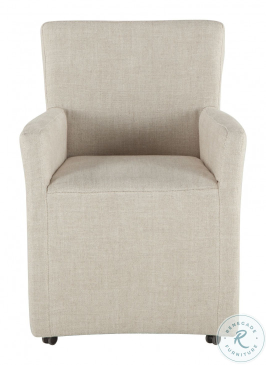 Lily Off White Linen Wheeled Arm Chair from World Interiors | Coleman ...