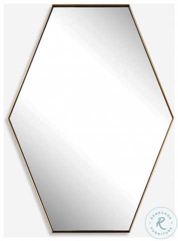 Ankara Brushed Brass Hexagonal Mirror From Uttermost | Coleman Furniture
