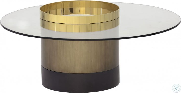 Ikon Haru Brown and Gold Coffee Table from Sunpan | Coleman Furniture