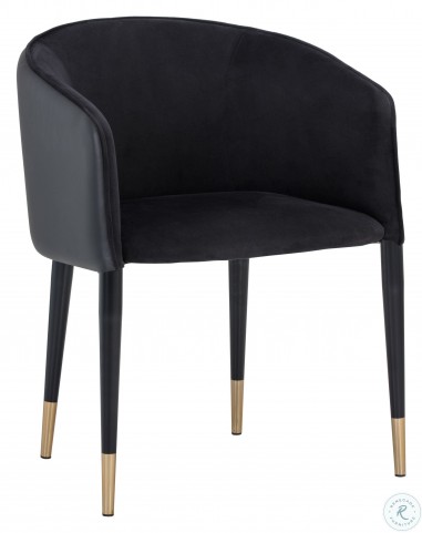 Ikon Asher Abbington Black and Napa Black Dining Arm Chair from Sunpan ...