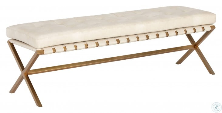 Ikon Kenji Bravo Cream Bench from Sunpan | Coleman Furniture
