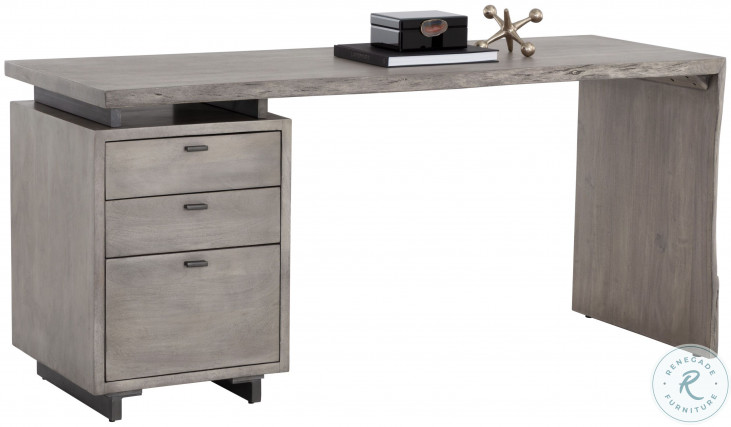 Lewis Gray And Gunmetal Desk From Sunpan | Coleman Furniture