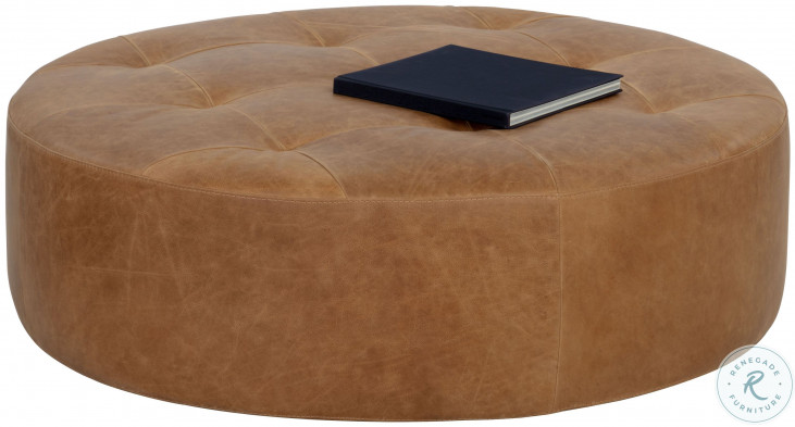 Nilda Camel Leather Ottoman From Sunpan | Coleman Furniture