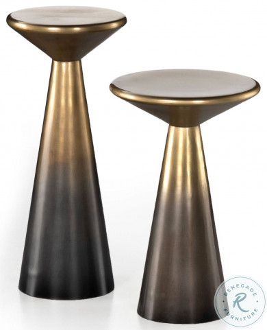 Cameron Ombre Antique Brass Accent Tables Set Of 2 from Four Hands ...