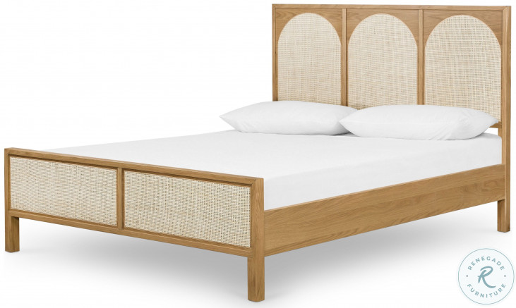 Allegra Natural Cane Queen Panel Bed from Four Hands | Coleman Furniture