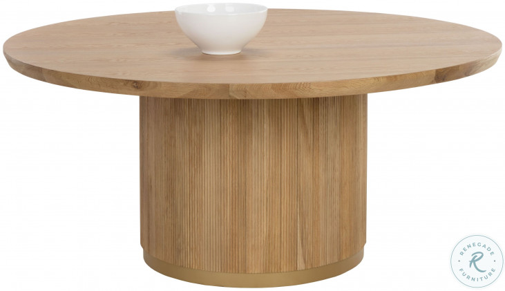 Kalla Natural And Brushed Gold Round Dining Table From Sunpan | Coleman ...