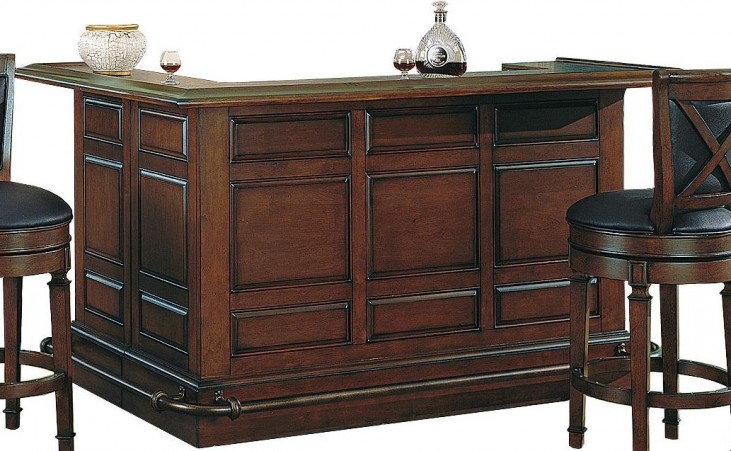 Manchester Distressed Walnut Raised Panel Return Bar from ECI Furniture ...