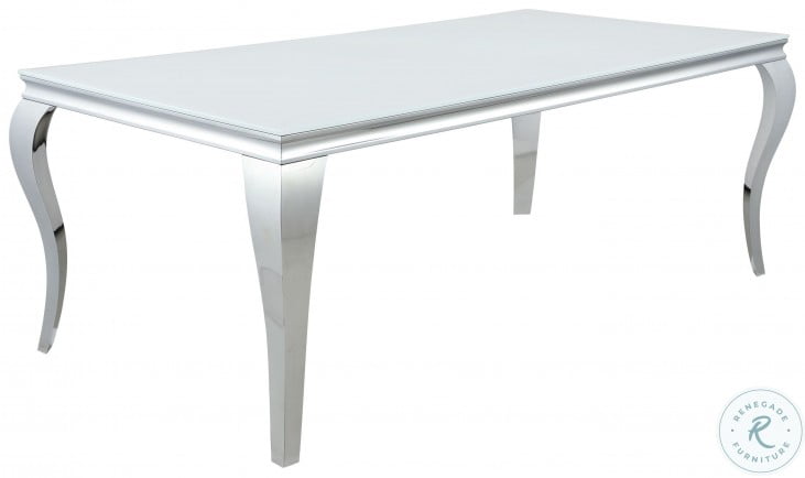 Carone White And Chrome 80" Dining Table From Coaster Furniture | Coleman Furniture
