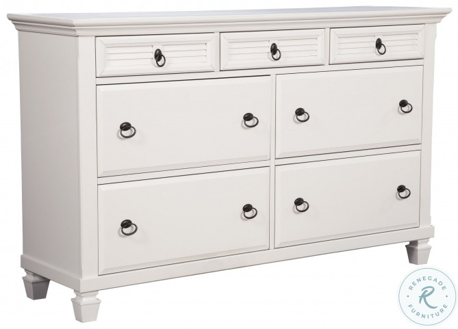 Winchester White 7 Drawer Dresser from Alpine | Coleman Furniture