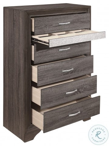 Luster Gray and Silver Glitter Chest from Homelegance | Coleman Furniture