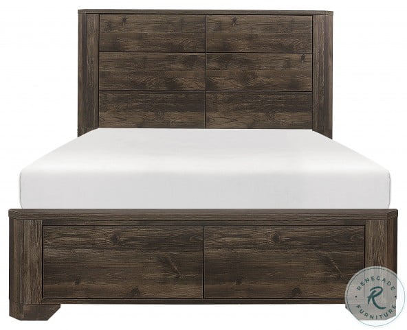 Jocelyn Rustic Brown Queen Panel Bed from Homelegance | Coleman Furniture