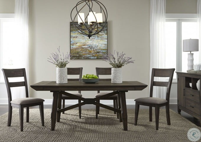 Double Bridge Dark Chestnut Trestle Extendable Dining Room Set from ...