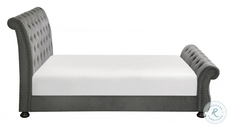 Crofton Dark Gray Queen Upholstered Panel Bed from Homelegance ...