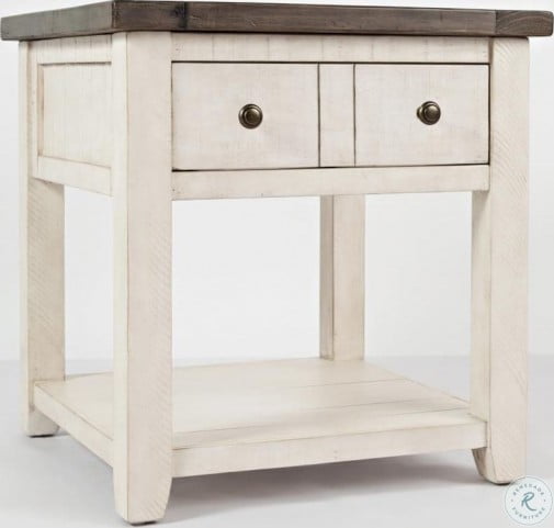 Madison County Vintage White End Table from Jofran | Coleman Furniture