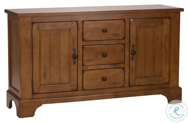 Treasures Rustic Oak Buffet, 17-CB6285, Liberty