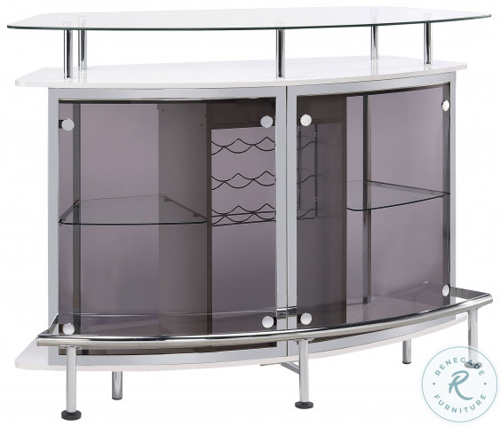182235 White High Gloss Bar Unit From Coaster Furniture | Coleman Furniture
