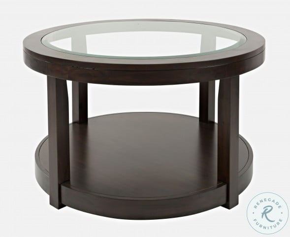 Urban Icon Merlot Glass Inlay Round Cocktail Table From Jofran ...